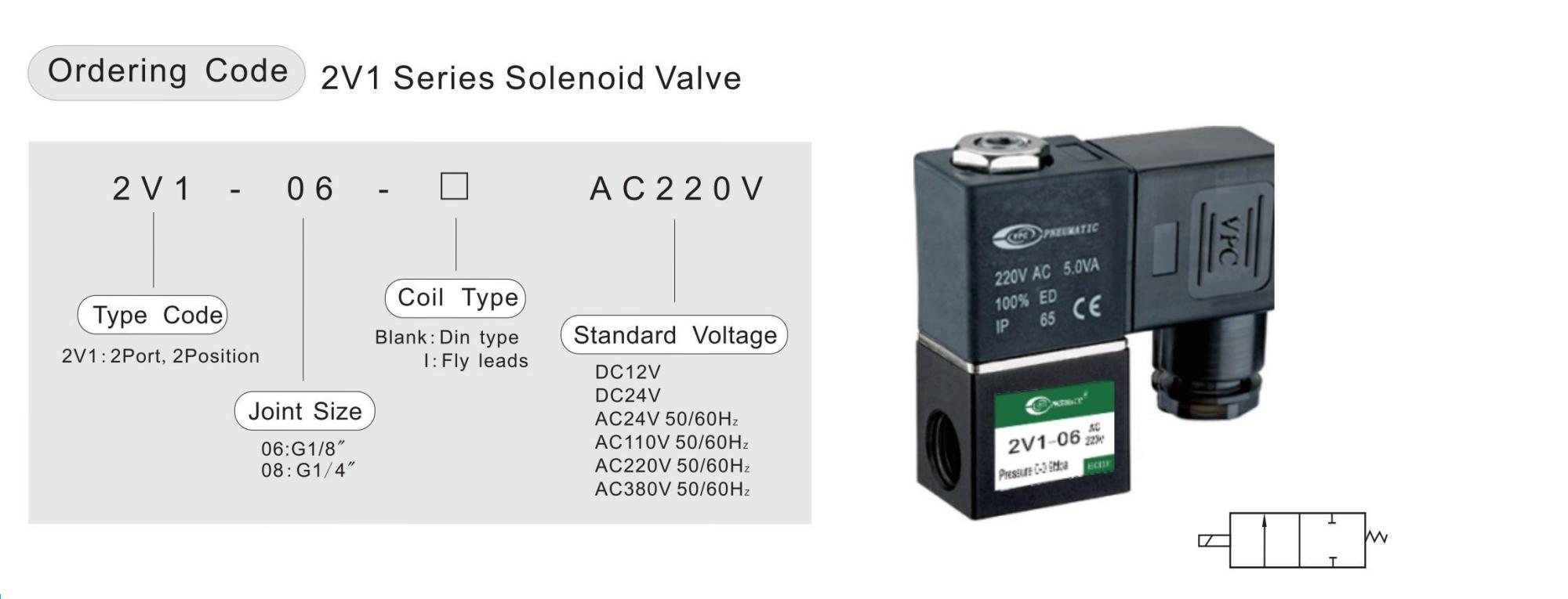 2V1 Series 2 Port Solenoid Valve - Buy pneumatic solenoid valve, airtac ...